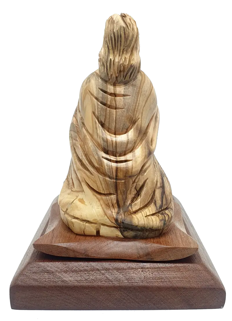 Hand-Carved Olive Wood Jesus in Gethsemane Sculpture - Premium Quality ...