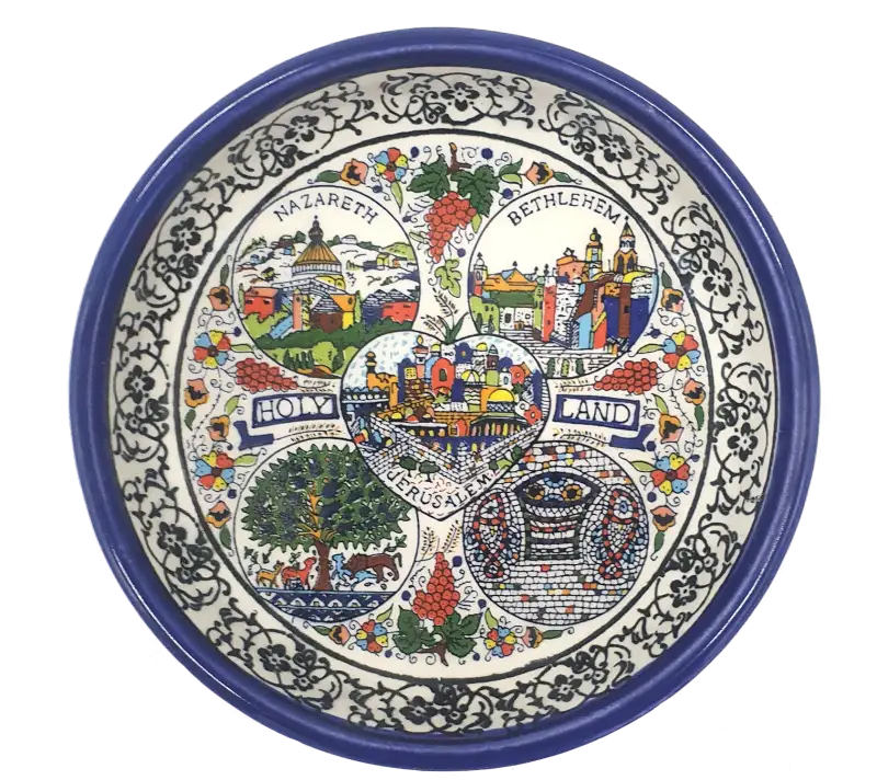 Hand-Painted Palestinian Ceramic Bowl - Vibrant Traditional Art Design ...
