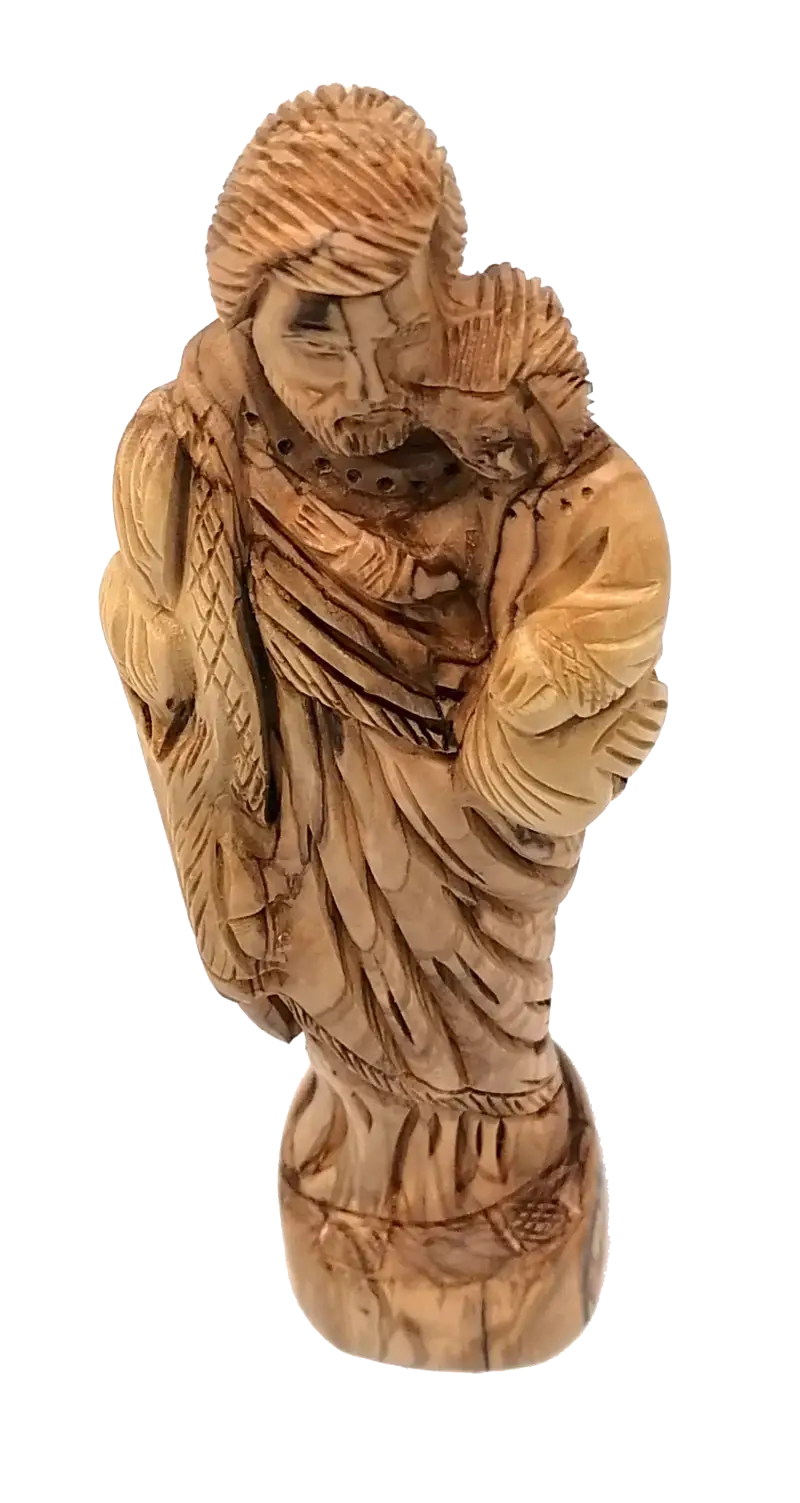 Handcrafted Olive Wood Saint Joseph with Baby Jesus Statue - Made in ...